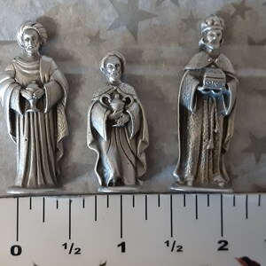 Nativity Set Miniature Scene Pewter 3D, 12 Piece, Movable Figurines ...