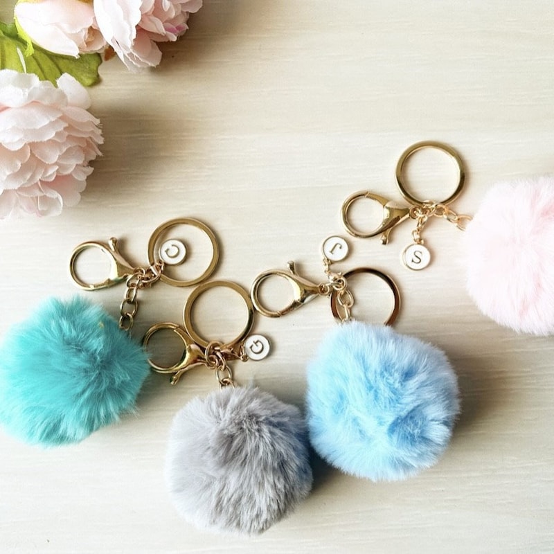 Pom Pom Keyring - Etsy Australia