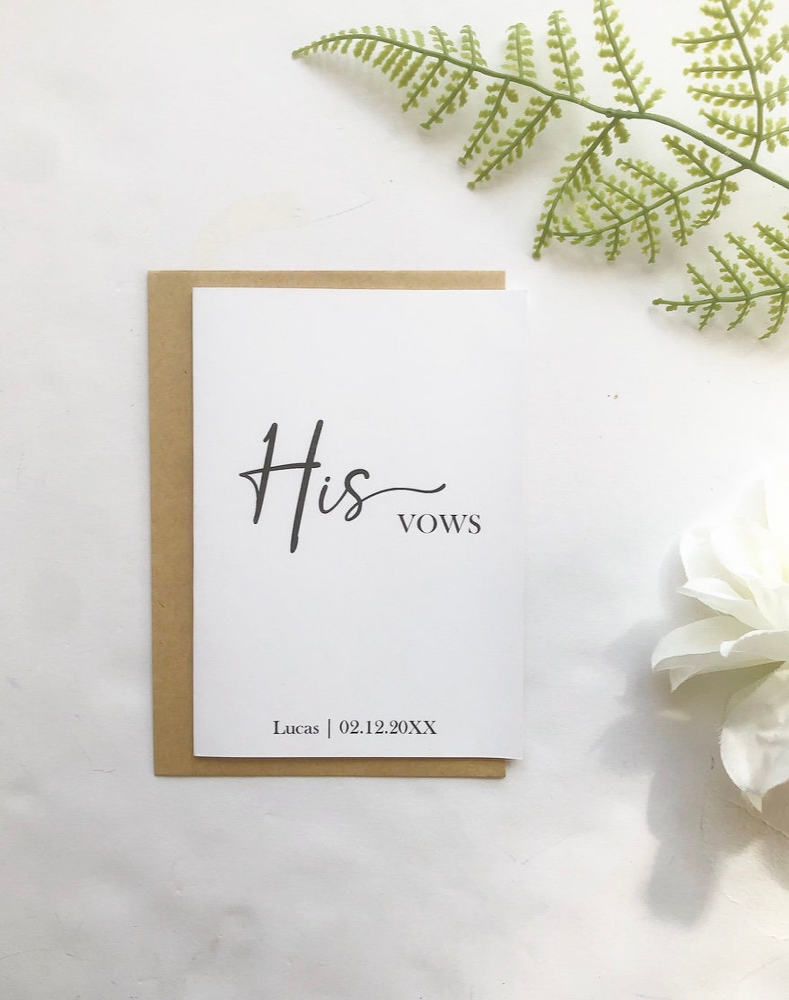 Personalised His Vows and Her Vows Wedding Cards Set of Two | Etsy ...