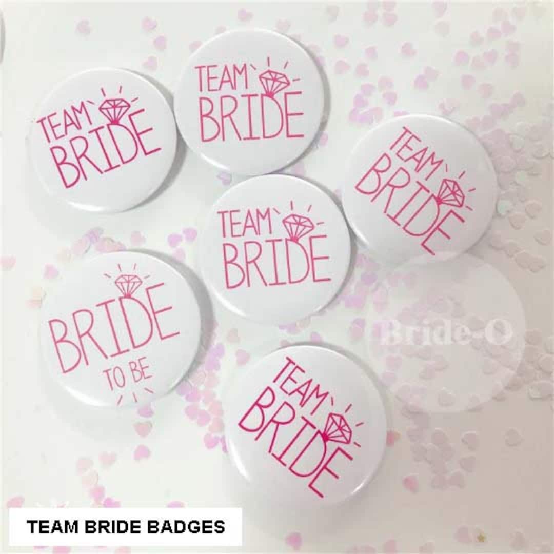 Team Bride Bridesmaid Badge | Bride Badge | Party Pin Buttons | Hen ...