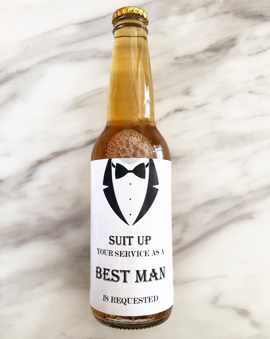 Suit up Groomsman, Best Man Beer Label, Beer Label, Groomsman Label ...