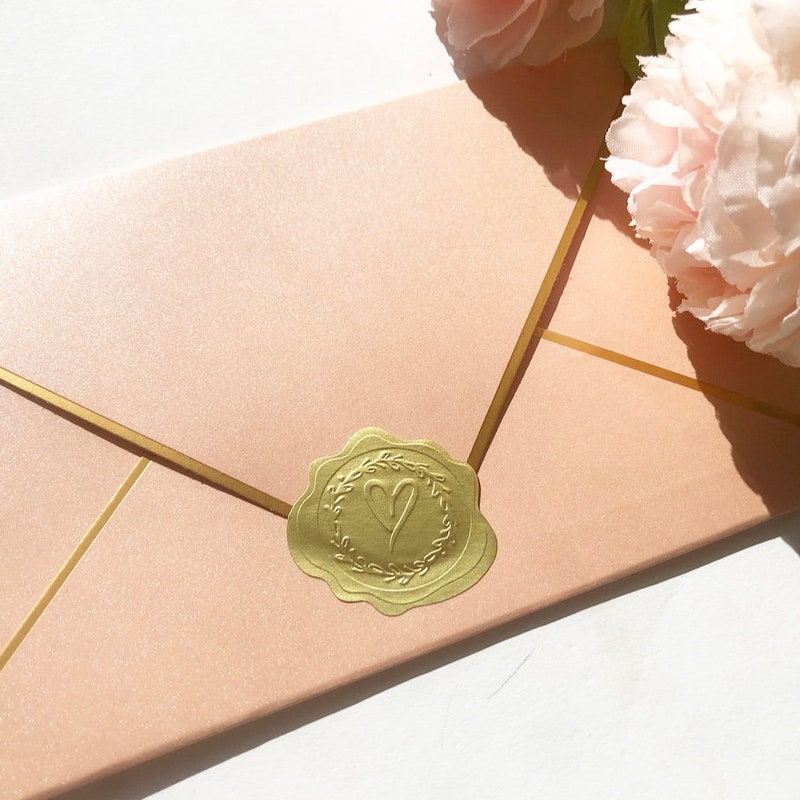 Custom Gold Foil Heart Stickers - Etsy