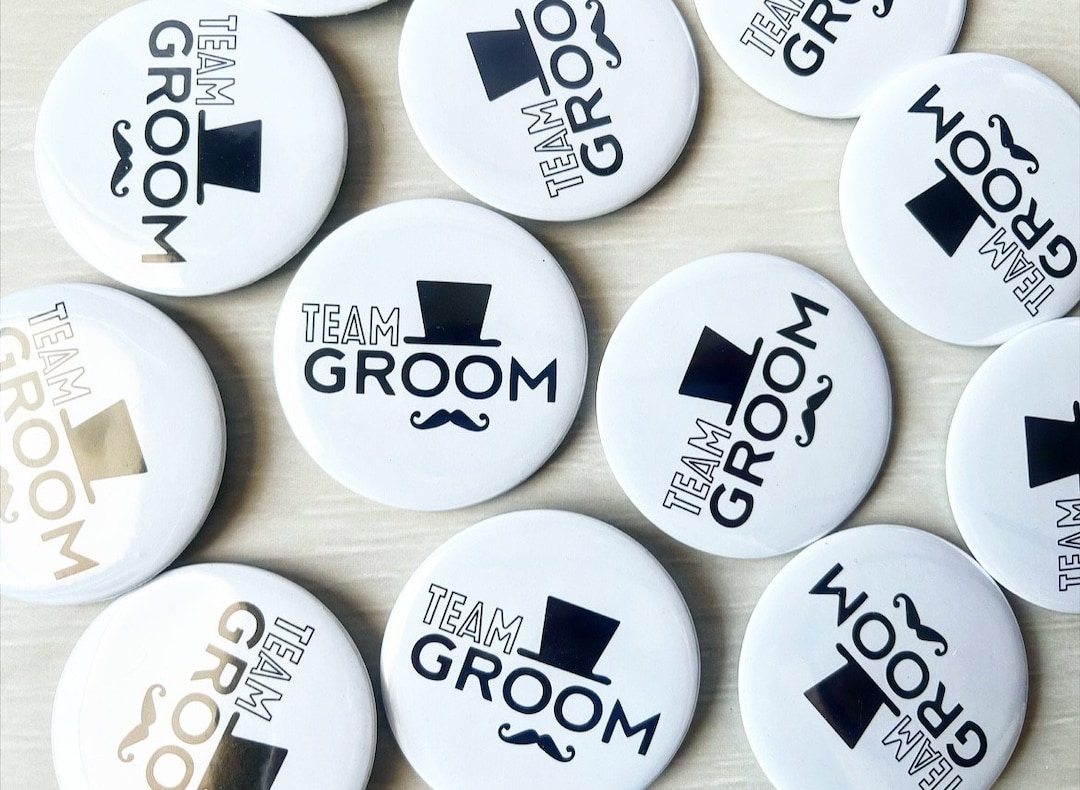 Team Groom Groomsman Badge | Groom Badge | Party Pin Buttons | Buck ...