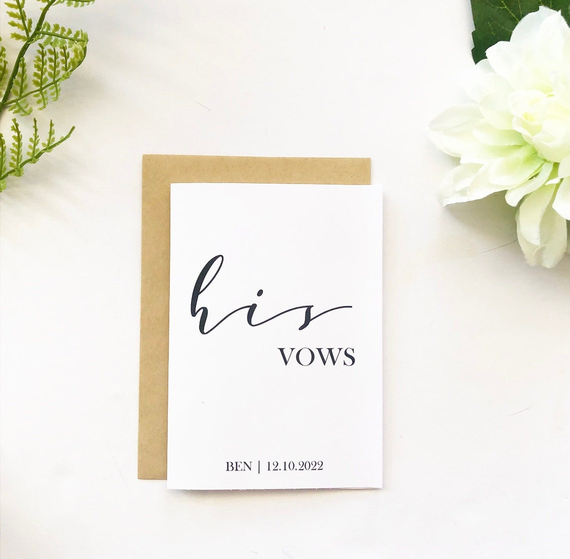 Personalised His Vows and Her Vows Wedding Cards Set of Two - Etsy ...