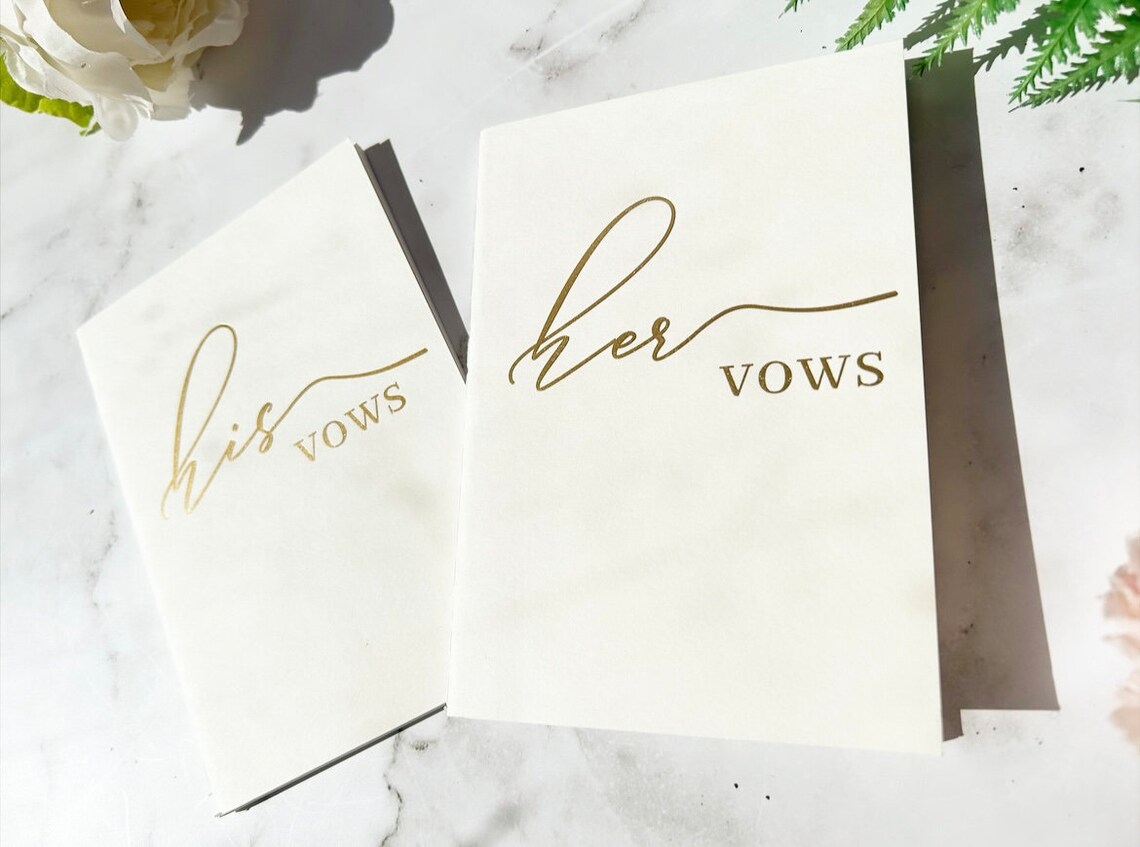 Gold Foil His Vows and Her Vows Booklets | Set of Two Vows Booklet ...