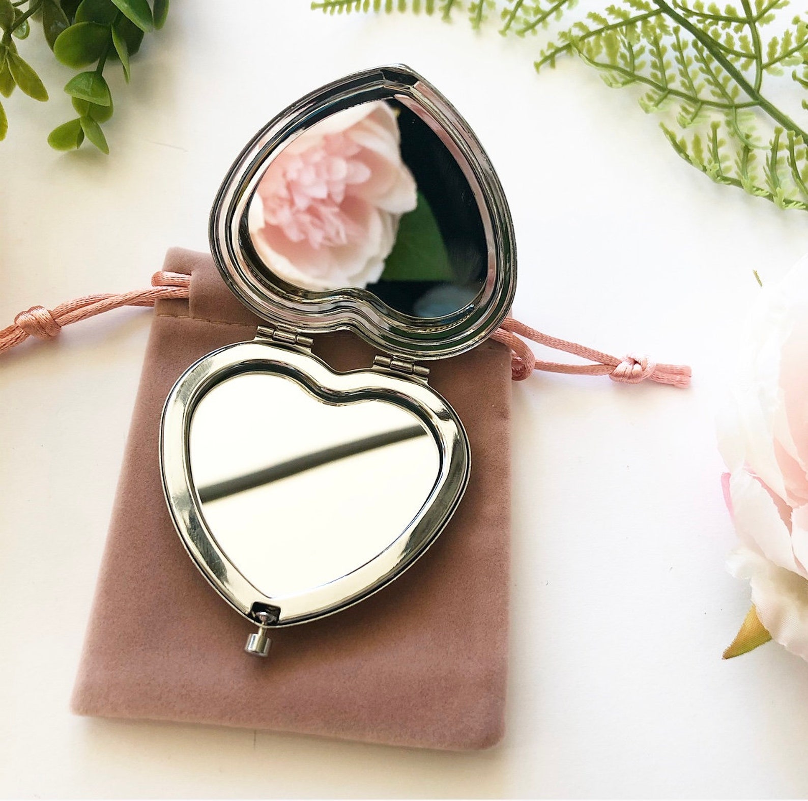 Heart Shaped Compact Mirror Personalised Bridesmaid Gifts - Etsy Australia