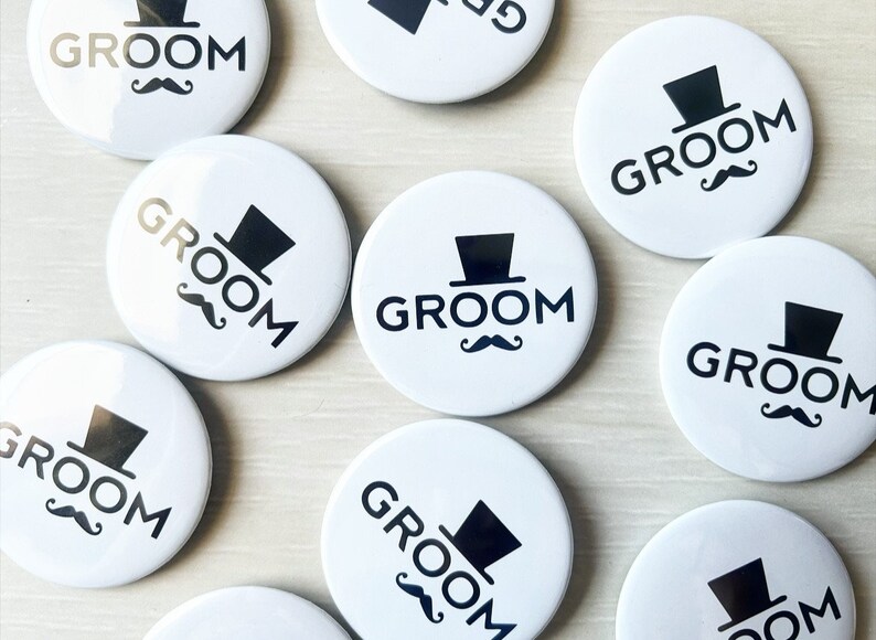 Team Groom Groomsman Badge | Groom Badge | Party Pin Buttons | Buck ...