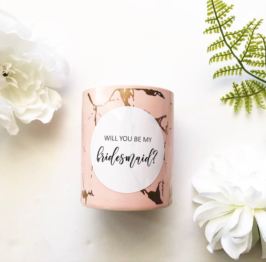 Will You Be My Bridesmaid Sticker Label, Candle Sticker Label, Round ...