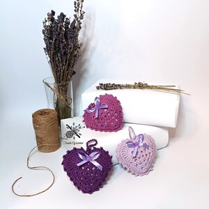 Crochet Lavender Heart Sachets - Etsy