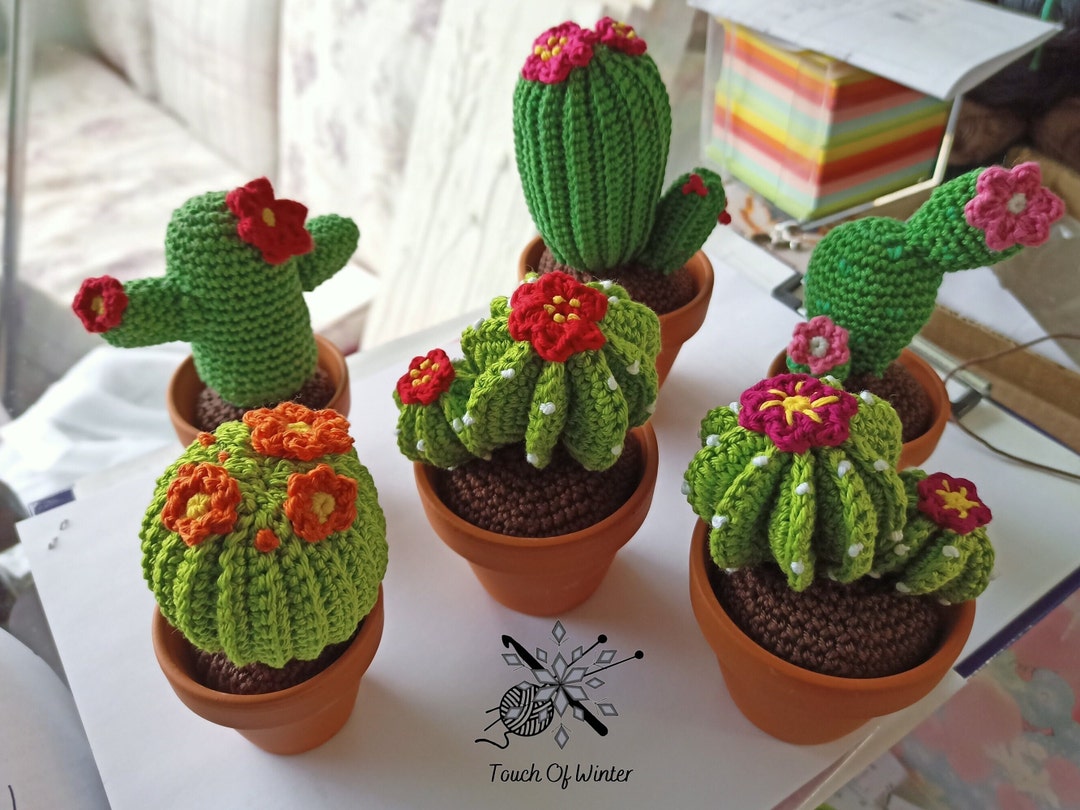 Cactus au crochet dans un pot en argile partie A - Etsy France