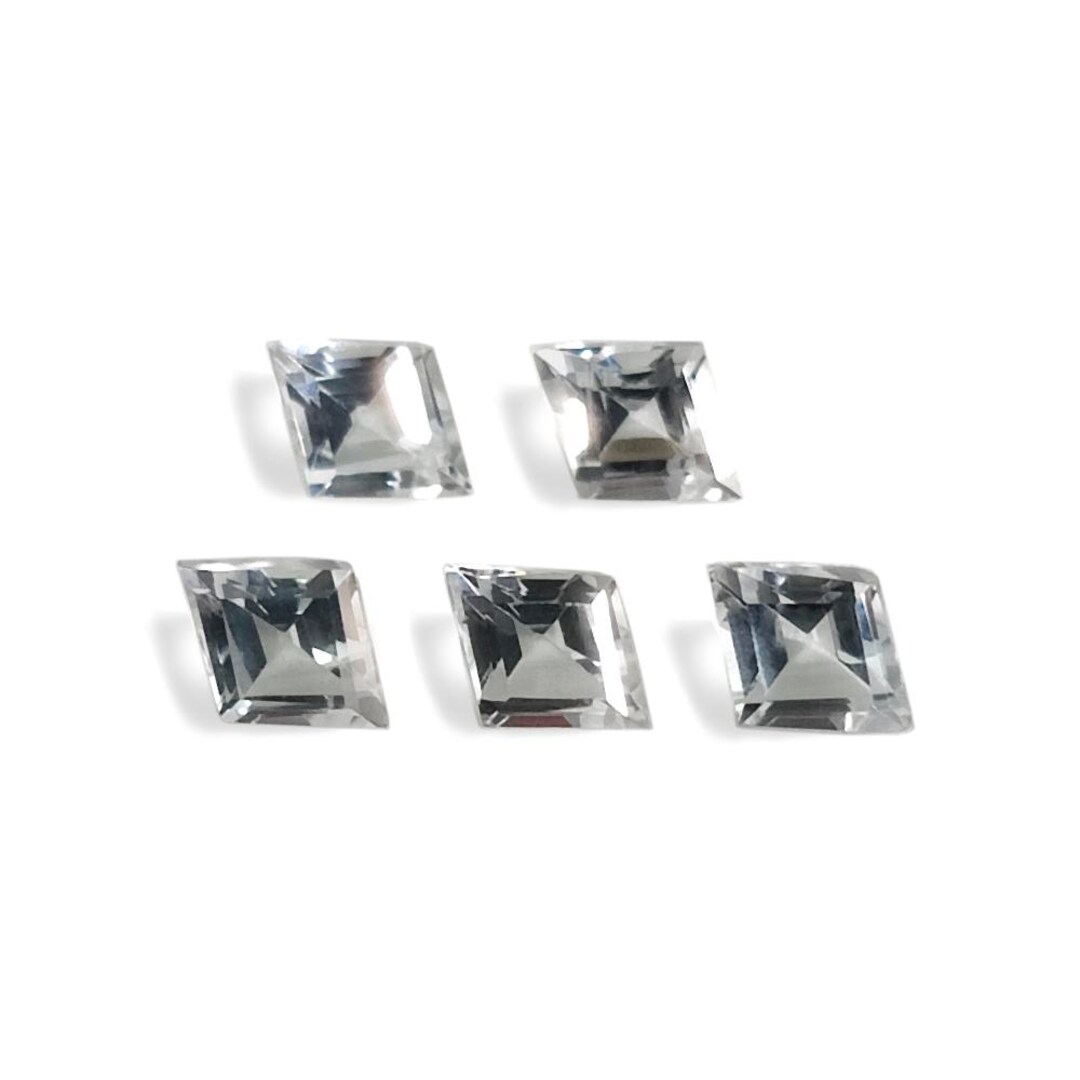 White Topaz Rhombus 5.5x6.5 Mm, 3x4 Mm Loose Gemstone for Jewelry ...
