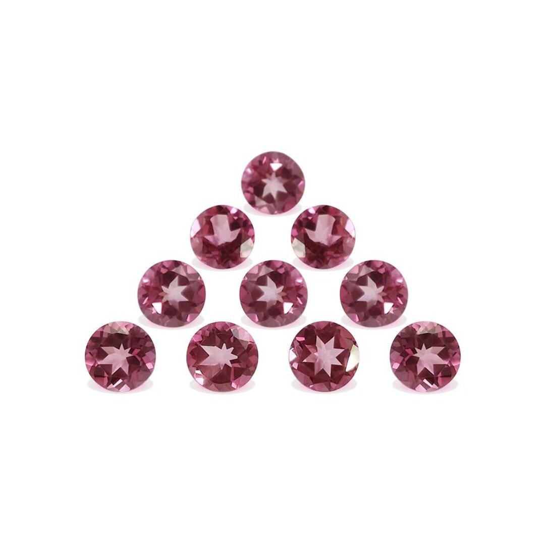 Pink Topaz Round 5x5 Mm Faceted Cut Gemstone, Coated on White Topaz ...