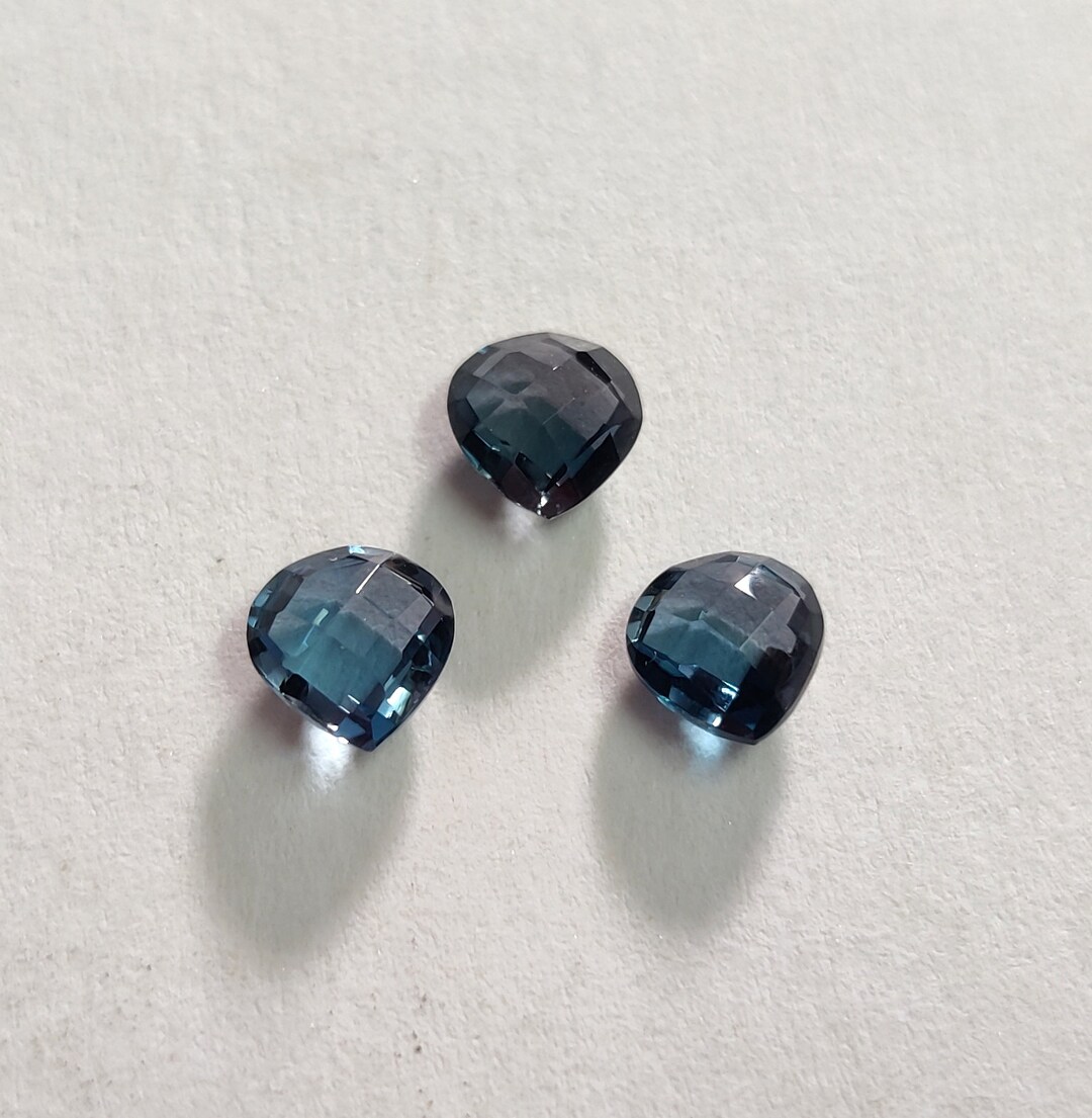 London Blue Topaz Heart Shape Checker Brolite 6x6 Mm Size Gemstone ...