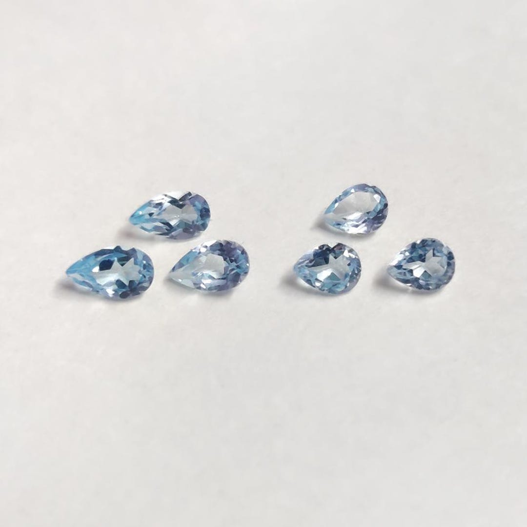 Sky Blue Topaz Pear, Faceted Cut Loose Gemstone (3x5, 3x4 Mm) - Etsy