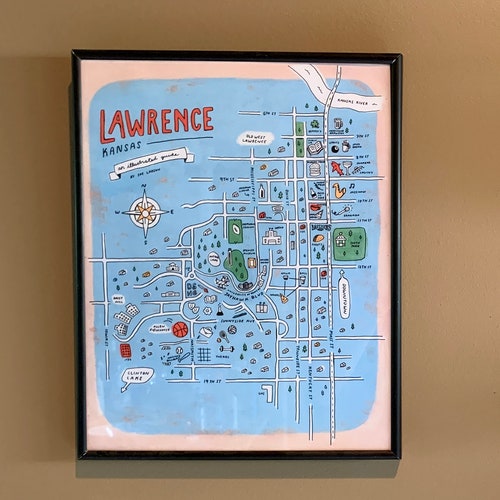Illustrated Map of Lawrence - Etsy