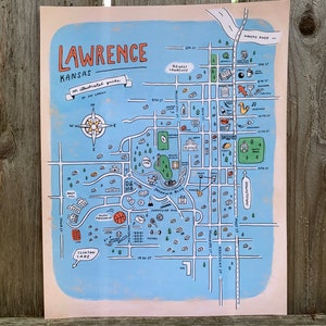 Illustrated Map of Lawrence - Etsy