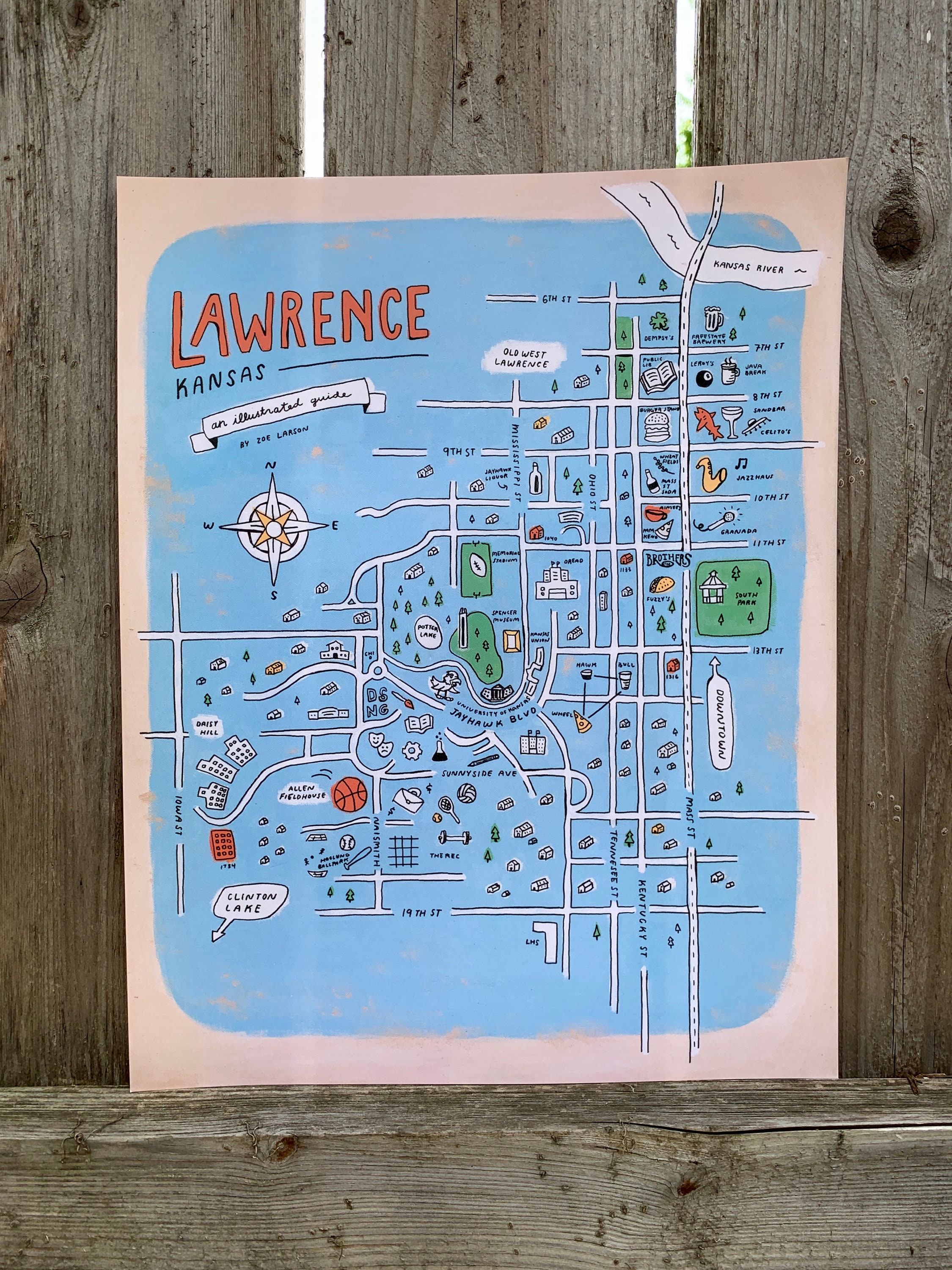 Illustrated Map of Lawrence | Etsy