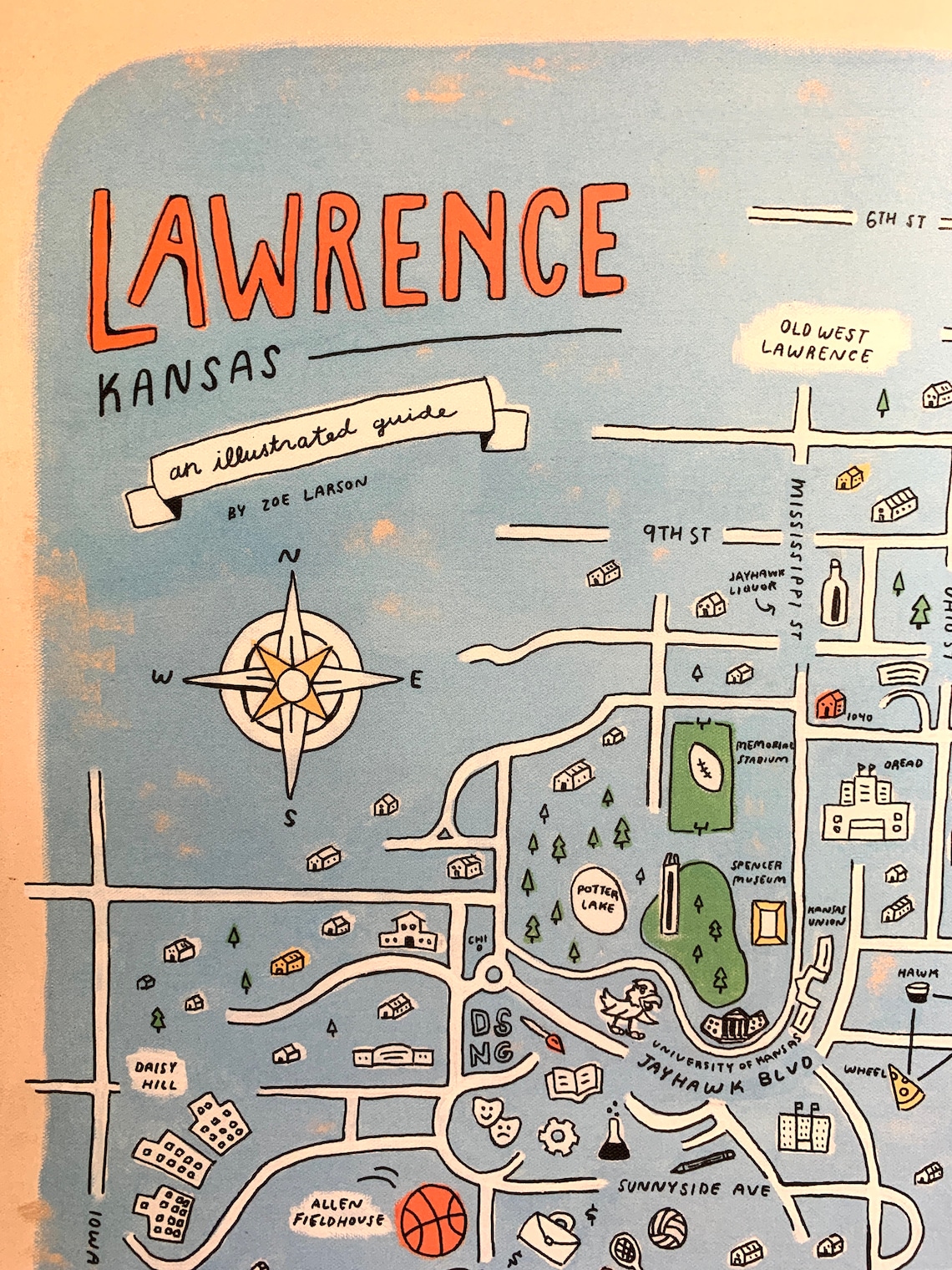 Illustrated Map of Lawrence - Etsy