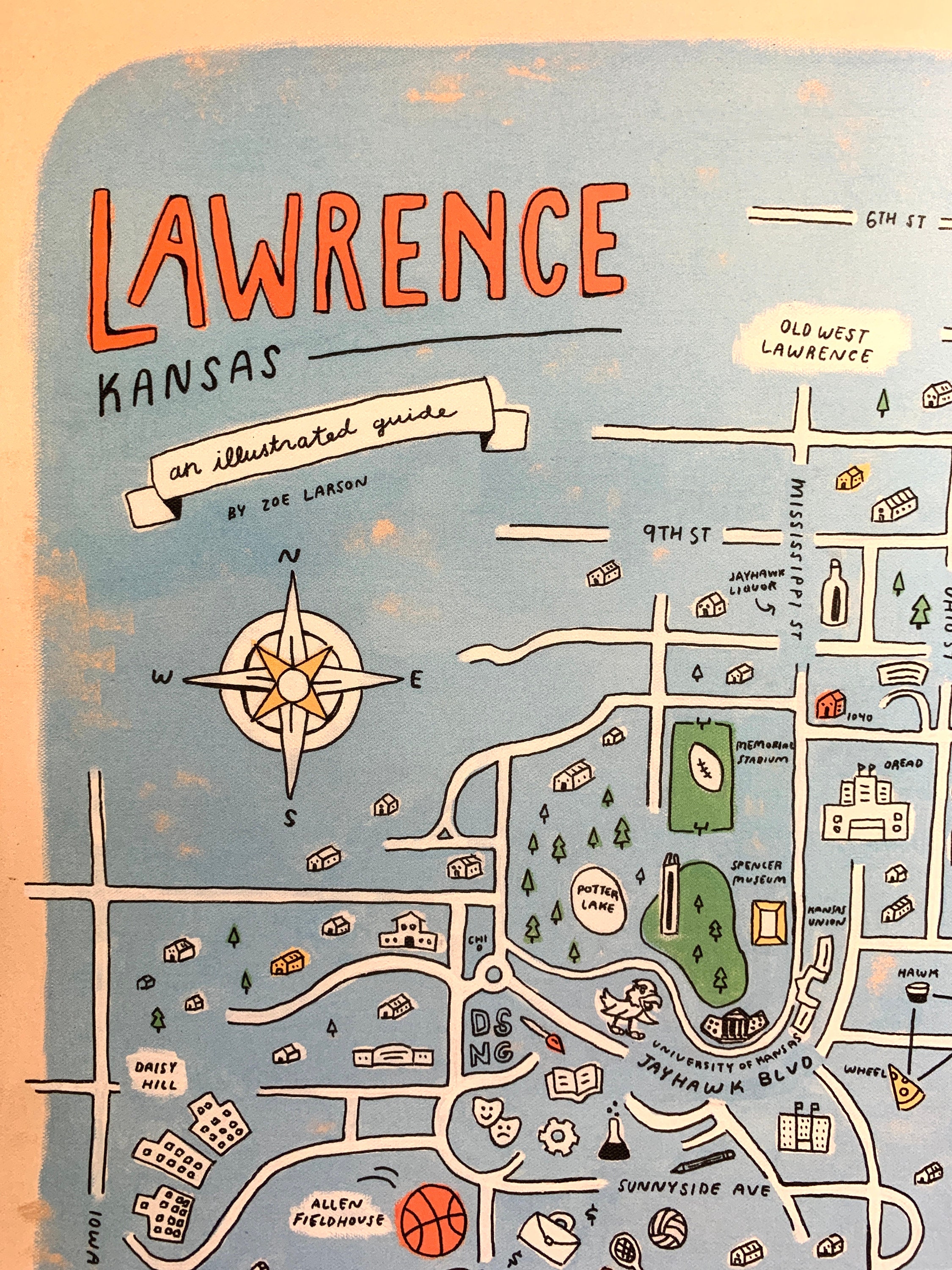 Illustrated Map of Lawrence - Etsy