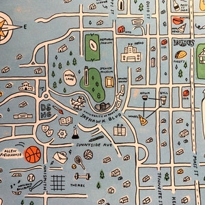 Illustrated Map of Lawrence - Etsy