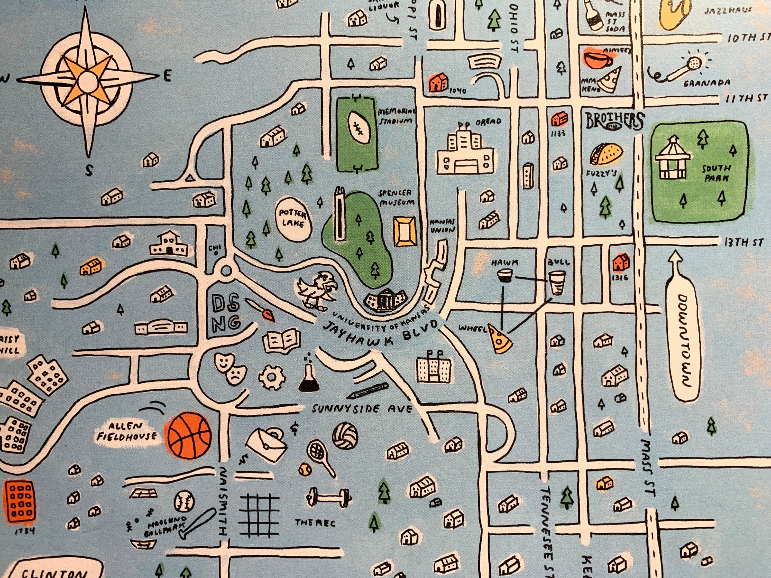 Illustrated Map of Lawrence - Etsy