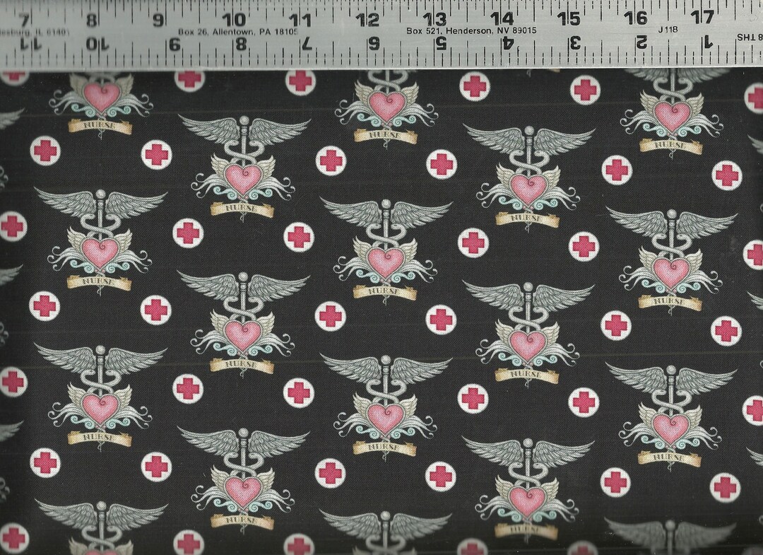 Nurse Tattoo Fabric: Red Cross Cotton Quilting Treasures - Etsy