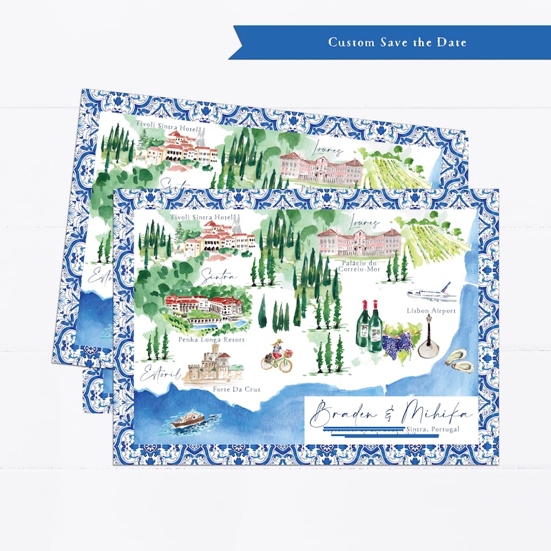 Map Save the Date - Etsy
