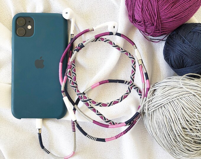 Wrapped Colorful Earbuds Custom Cord Keeper - Etsy