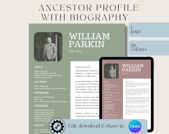 2 Pages Printable Family Group Sheets PDF | Genealogy | Fillable ...
