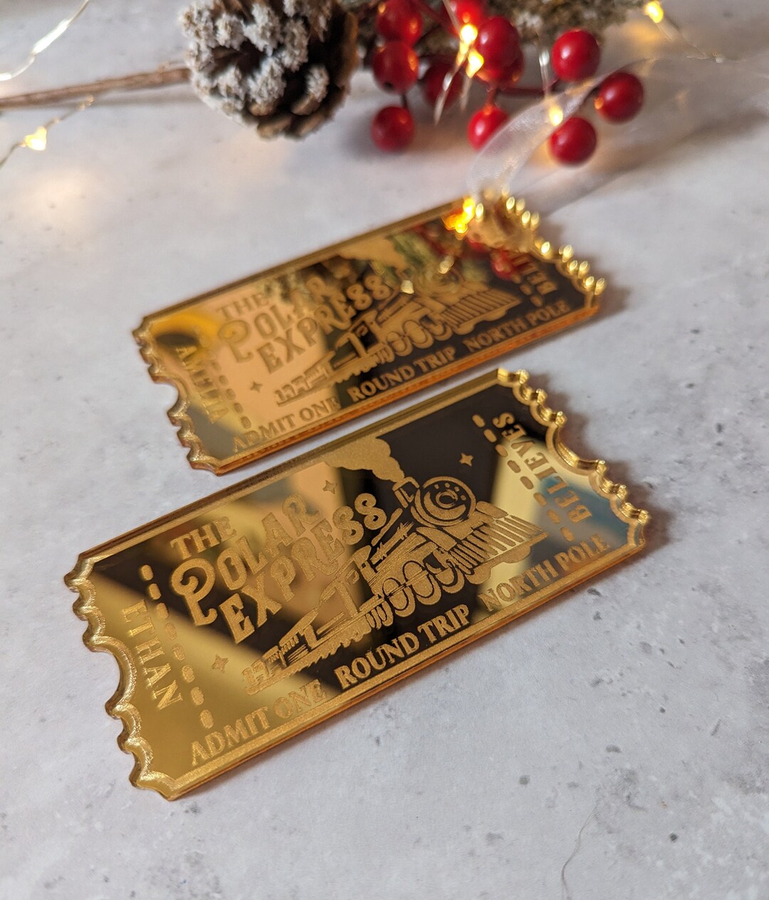 Polar Express Golden Ticket / Polar Express Christmas Tree Decoration ...