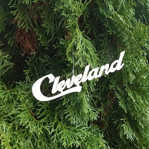 Cleveland Sign Ornament - Script Cleveland Sign - Multiple Sizes ...