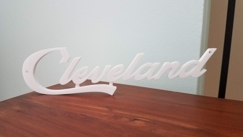 Cleveland Sign Wall Hanger - Script Cleveland Sign - Multiple Sizes ...