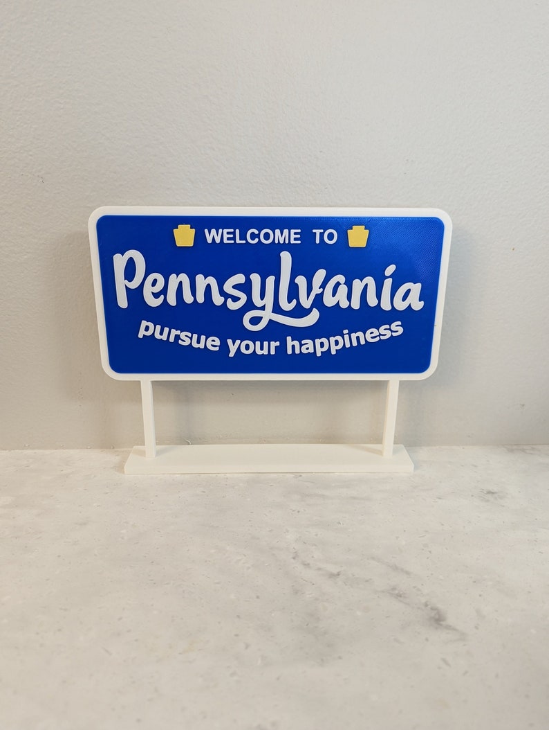 Welcome to Pennsylvania Sign - Pursue Your Happiness! - Etsy