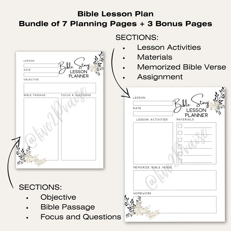 Bible Story Lesson Planner: Sunday School Teacher Printable (PDF) - Etsy