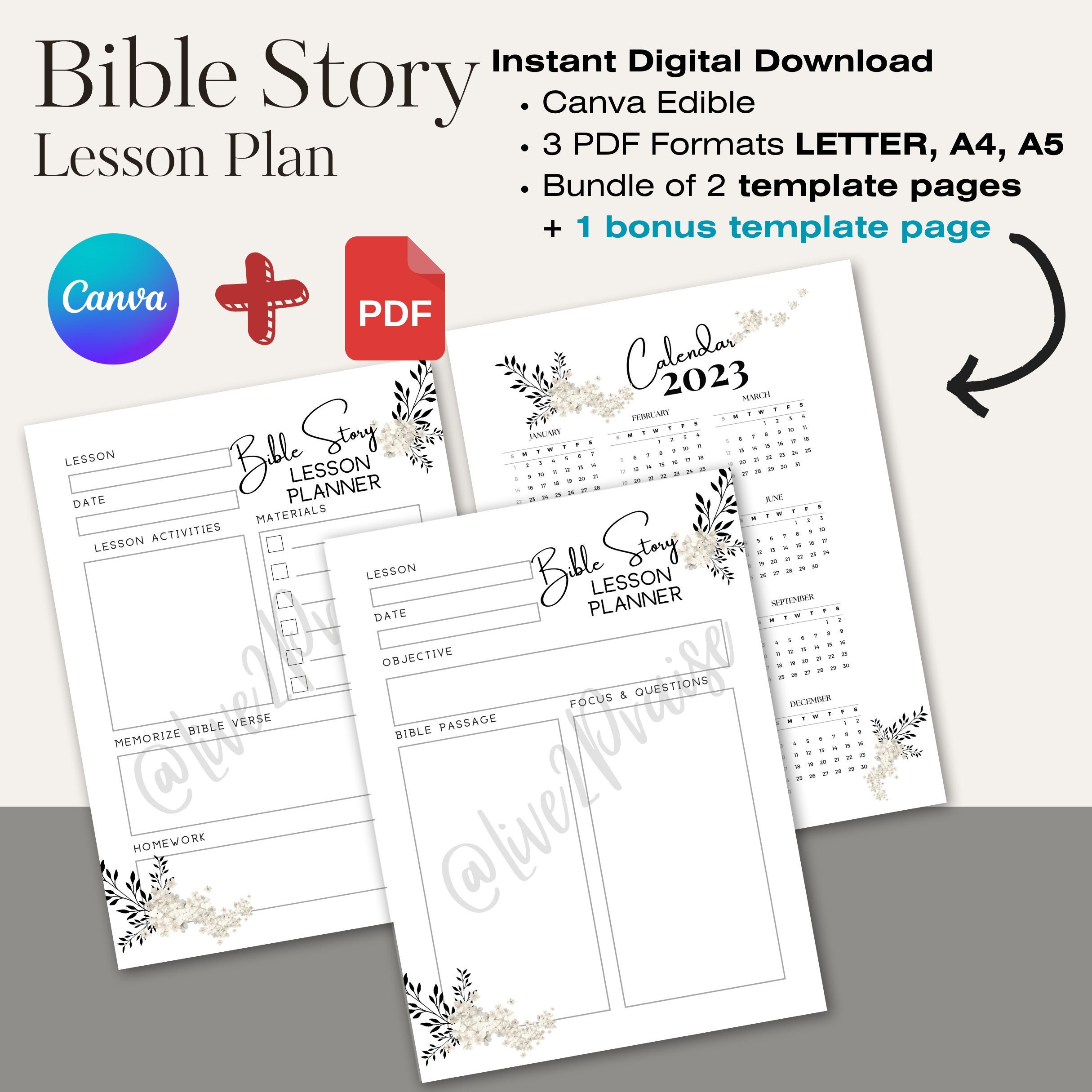 Sunday School Teacher Church Teacher Bible Story Lesson Planner School ...