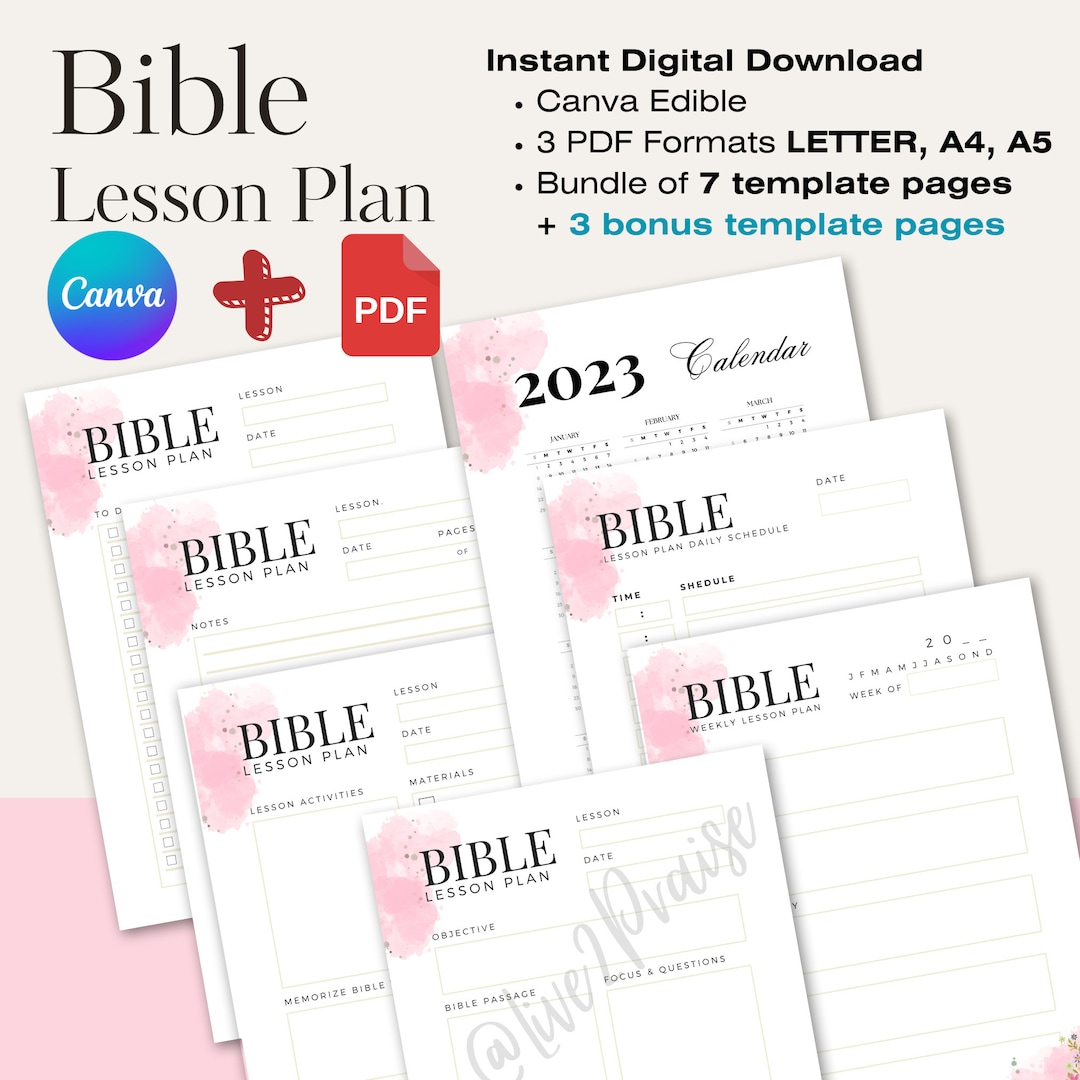 Bible Lesson Planner Sunday School Lesson Planner Kids Church Lesson ...