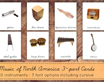 Toys Toys & Games Montessori Nomenclature Cards South American Musical ...