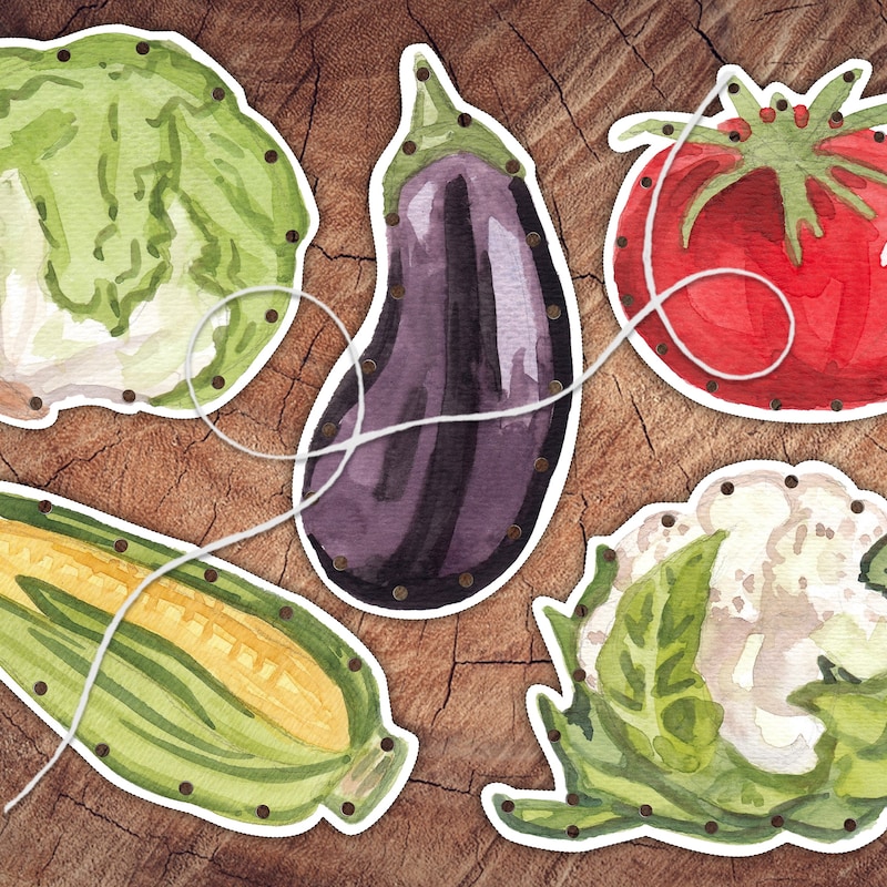 Vegetable Cards - Etsy