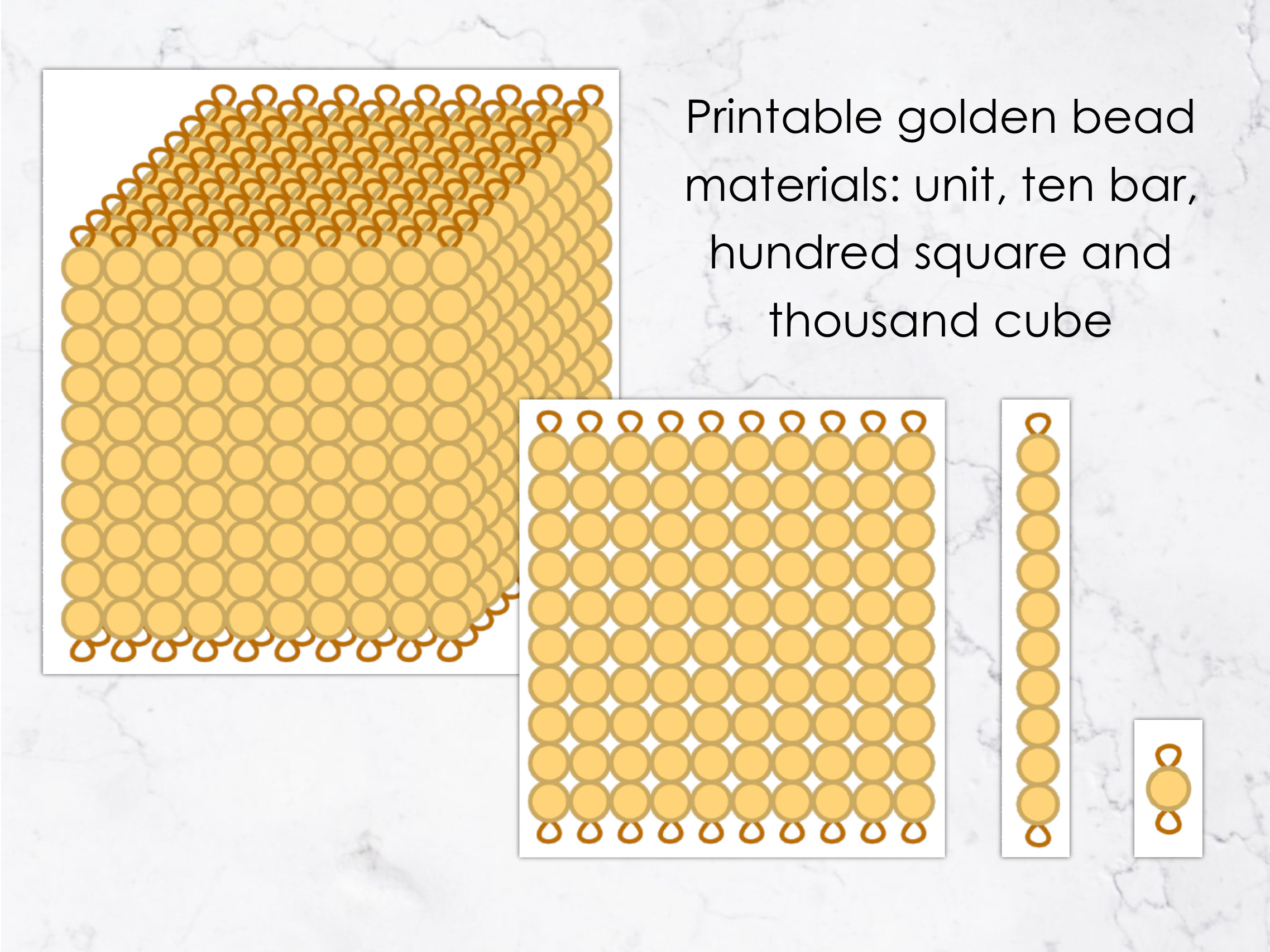 Montessori Golden Beads Bundle Printable Math Resource | Etsy
