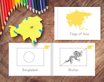 Quarterhouse Asian Flags Poster, Social Studies Classroom Materials for ...