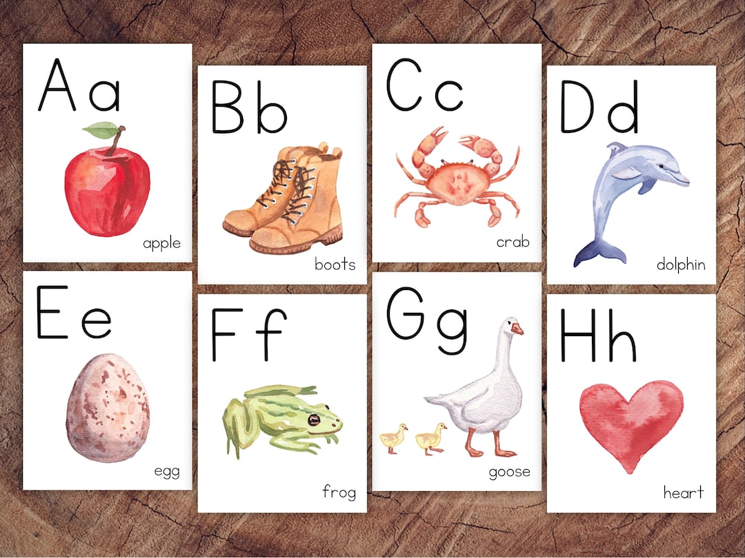 Alphabet Cards, Manuscript Print - Etsy