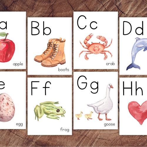 Alphabet Cards Manuscript Print - Etsy