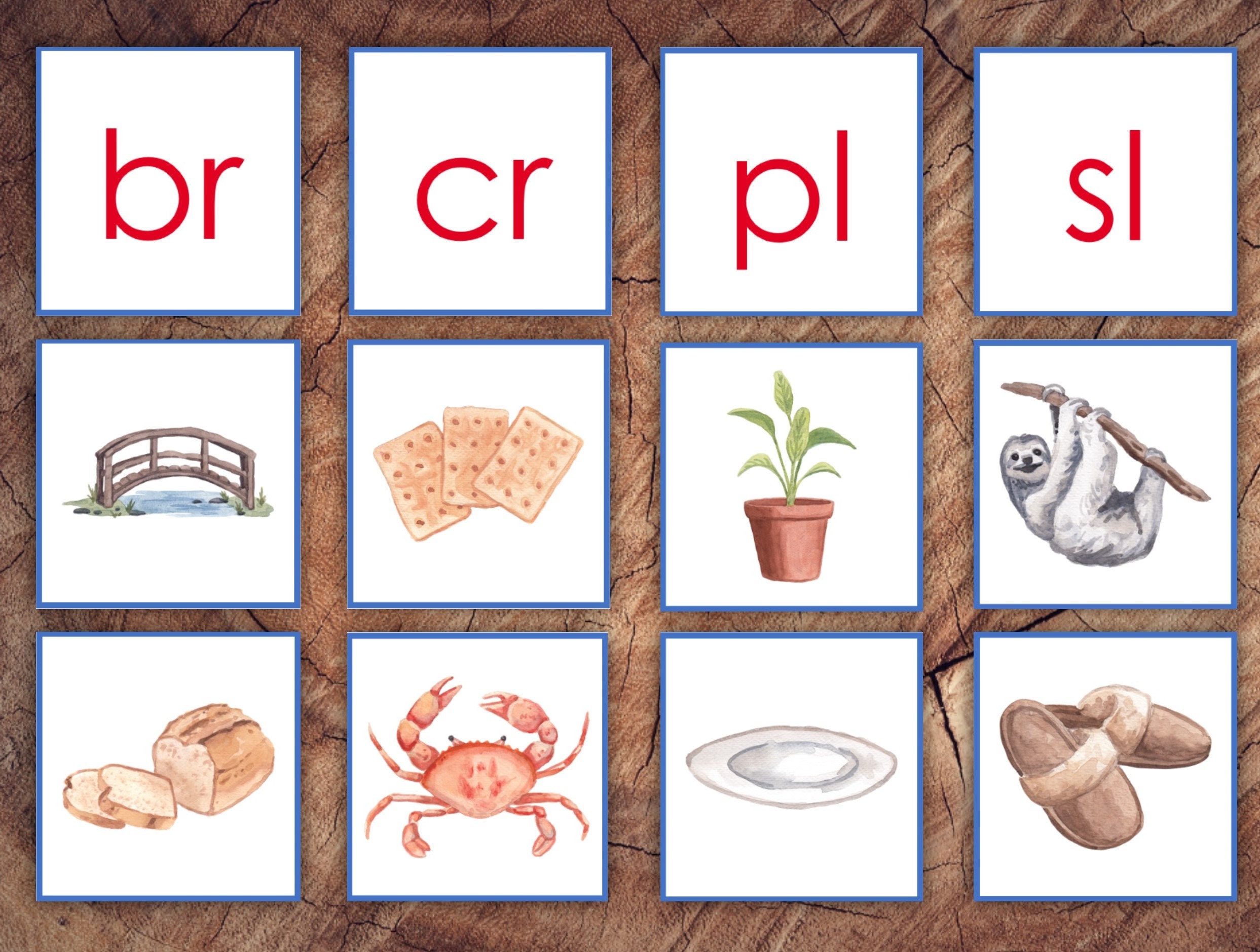 Preschool Consonant Blends Picture Matching Cards - Etsy Canada