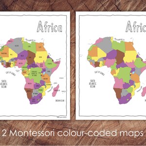 Africa Montessori Puzzle Map Control Sheets - DIGITAL DOWNLOAD - Etsy