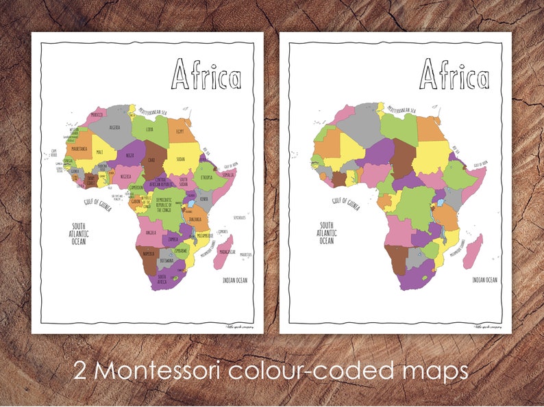 Africa Montessori Puzzle Map Control Sheets - DIGITAL DOWNLOAD - Etsy