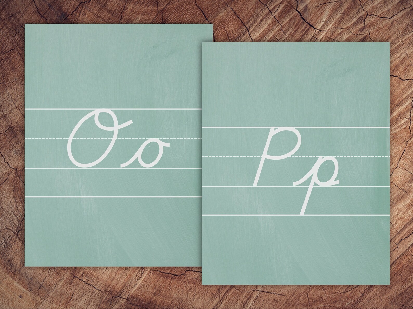 Chalkboard Inspired Alphabet Poster Set Cursive Version With - Etsy