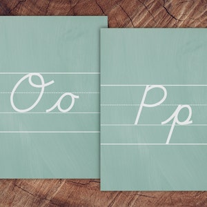 Chalkboard Inspired Alphabet Poster Set, Cursive Version With Guide ...
