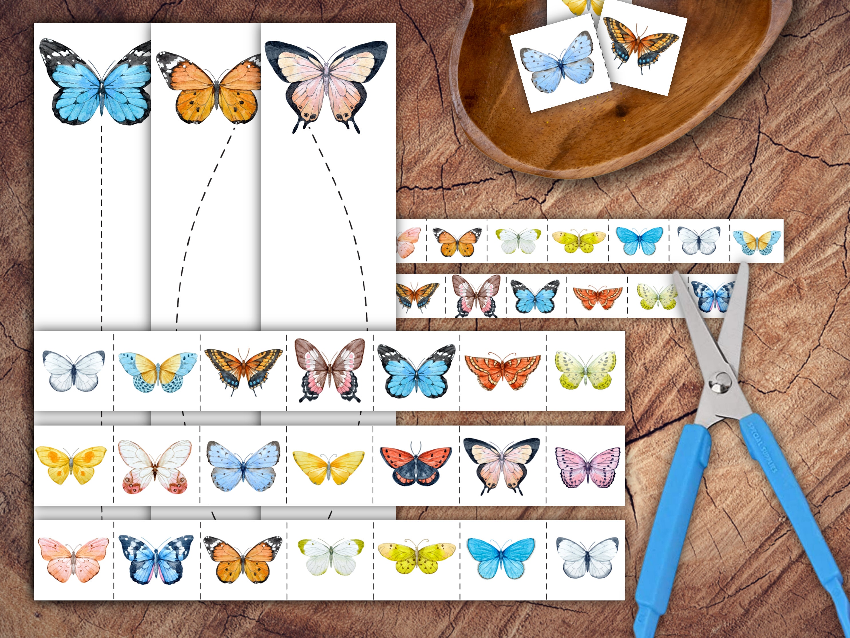 Butterflies Scissor Strips Set Preschool Scissor Practice - Etsy