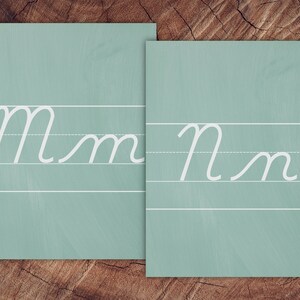 Chalkboard Inspired Alphabet Poster Set, Cursive Version With Guide ...