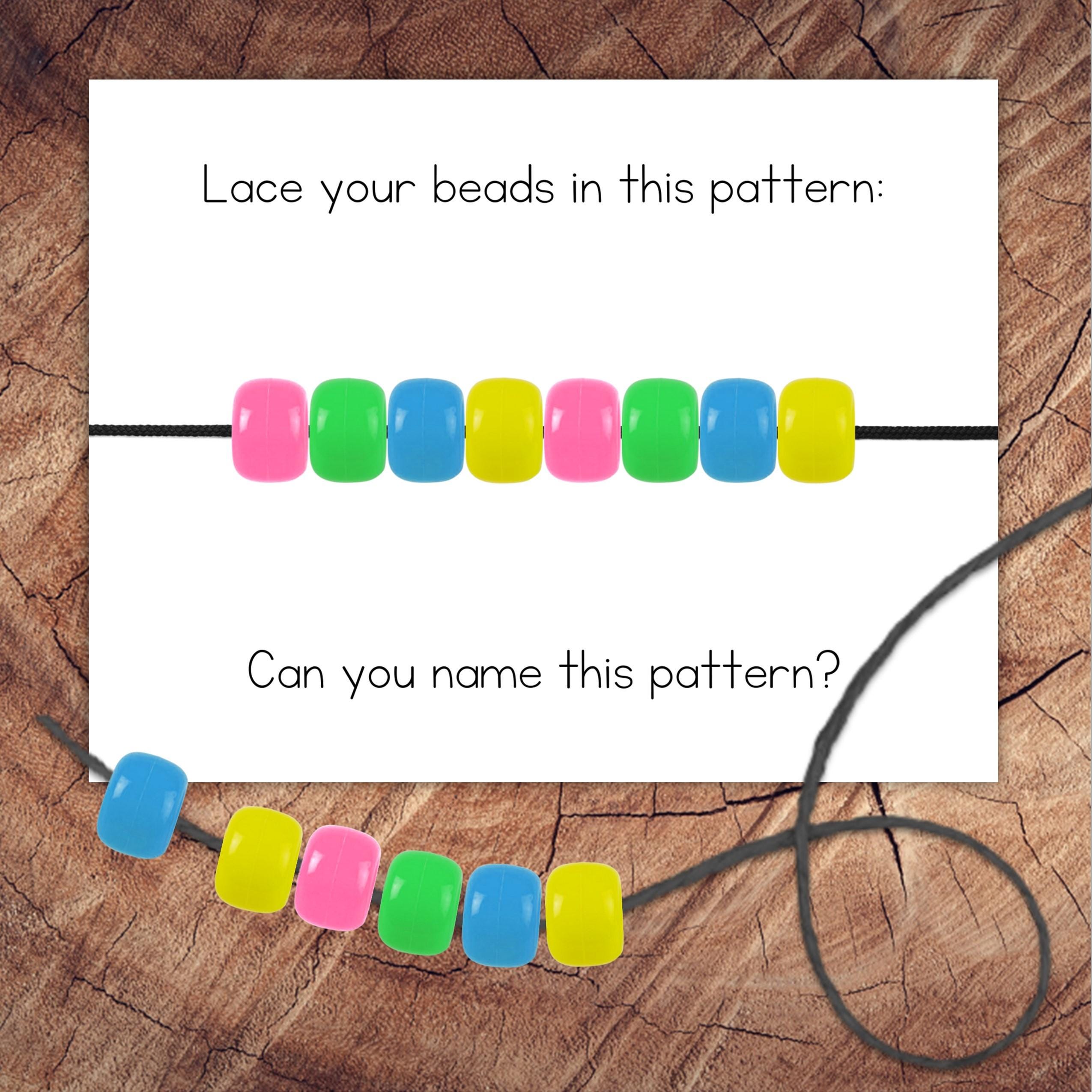 Spring Pony Bead Lacing Task Cards, Preschool Pattern Recognition - Etsy